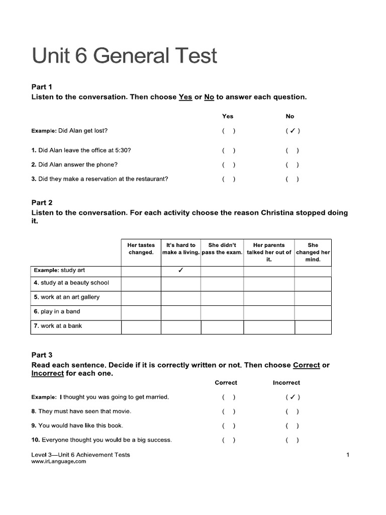 Unit 6 - Review Test | PDF