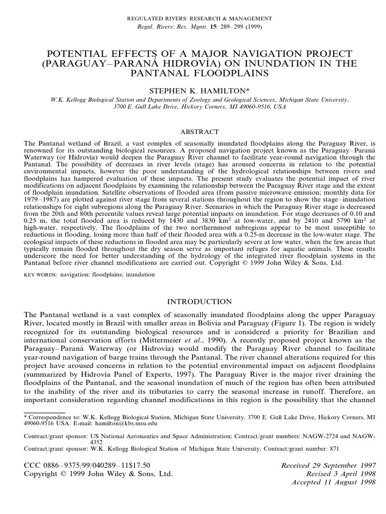 1999 Potential Effects of A Major Navigation Project Paraguay Parana ... 1999 Potential Effects of A Major Navigation Project Paraguay Parana ...