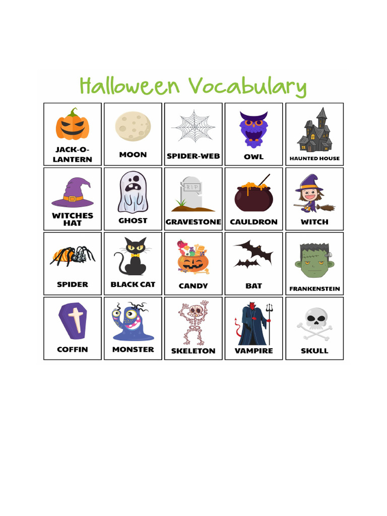 Halloween Esl Vocabulary Worksheets | PDF