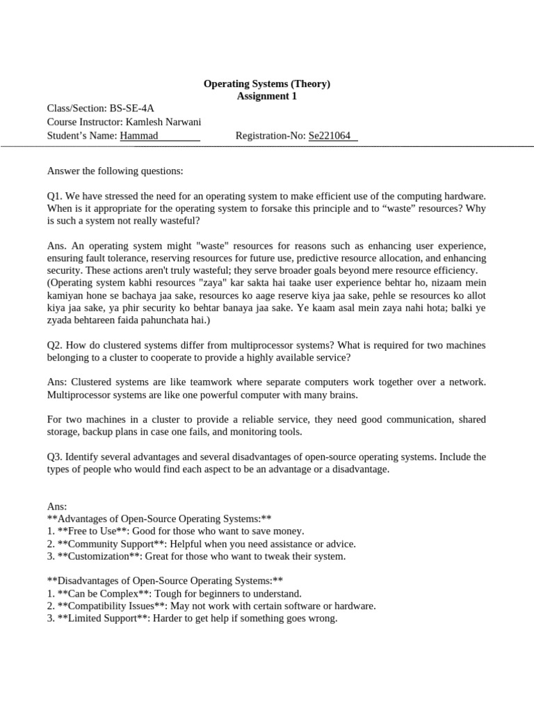 Assignment 1 | PDF | Booting | Scheduling (Computing)