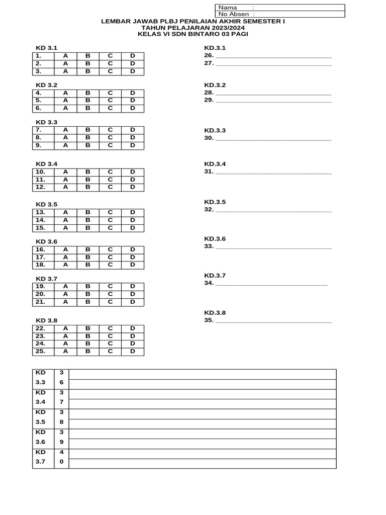 LJK Pas I PLBJ 2023 2024 | PDF | Science & Mathematics
