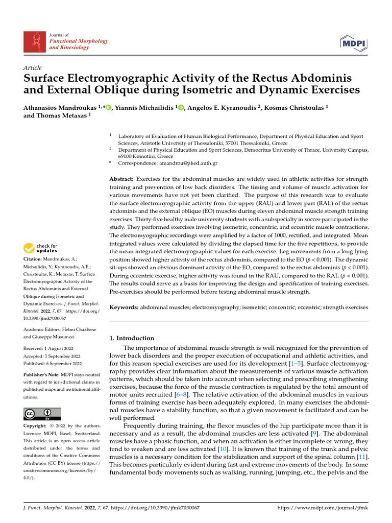 A. Mandroukas - Surface EMG Activity of The Rectus Abdominis and ...