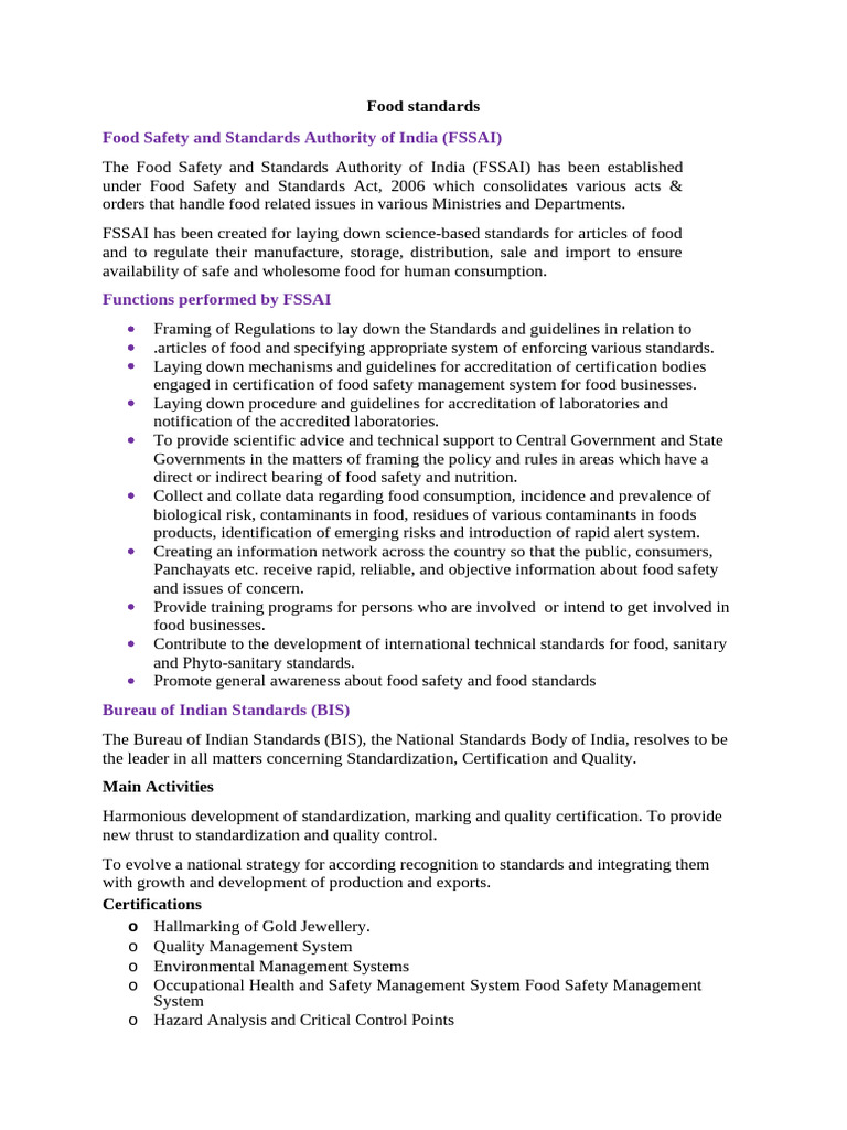 Food Regulations and Standards | PDF | Food Safety | Food Industry