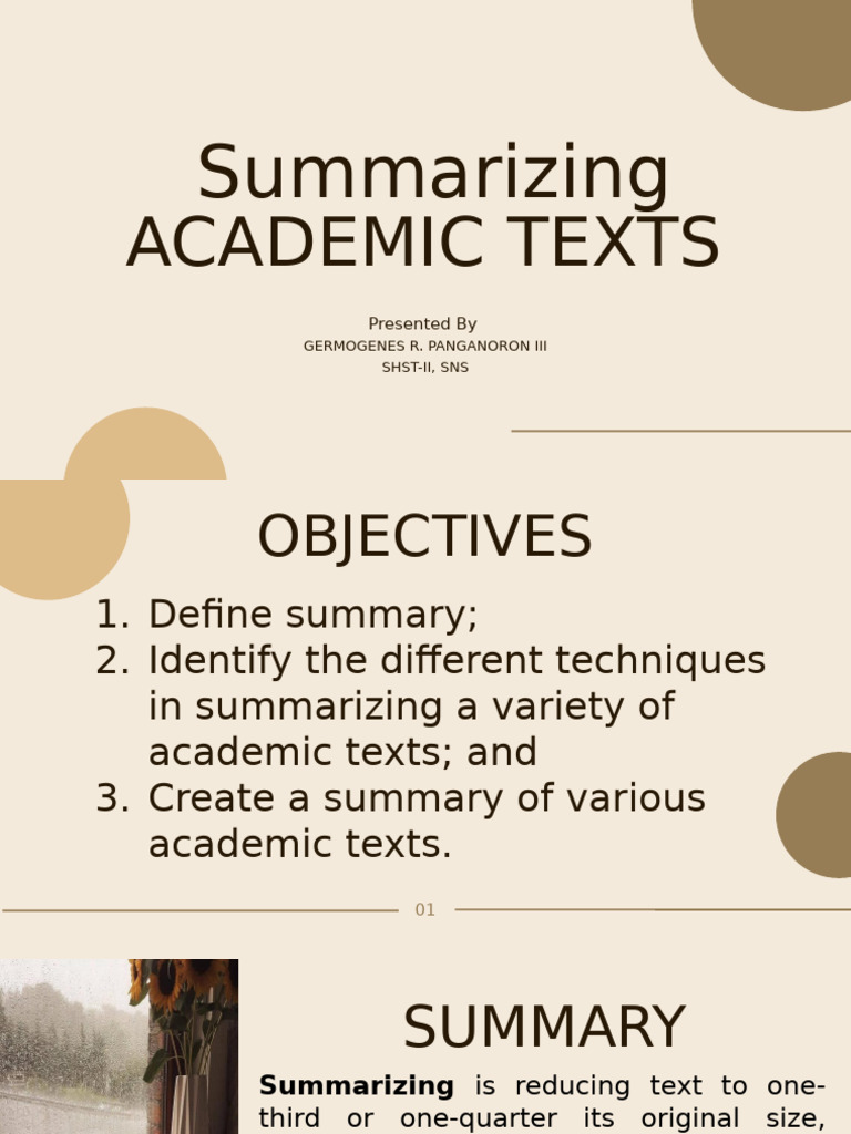 Summarizing Academic Text SC | PDF
