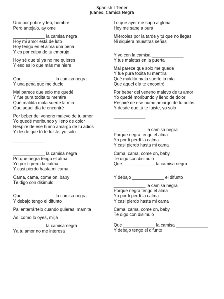 Juanes CamisaNegra | PDF