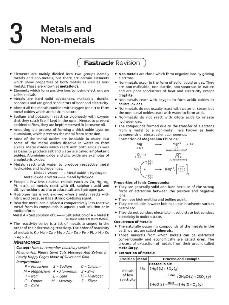 3.metals and Non Metals | PDF