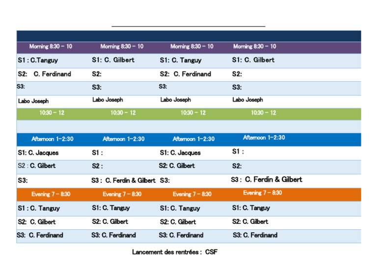 November 2024 Weekly Schedule | PDF | Sports & Recreation | Social Science