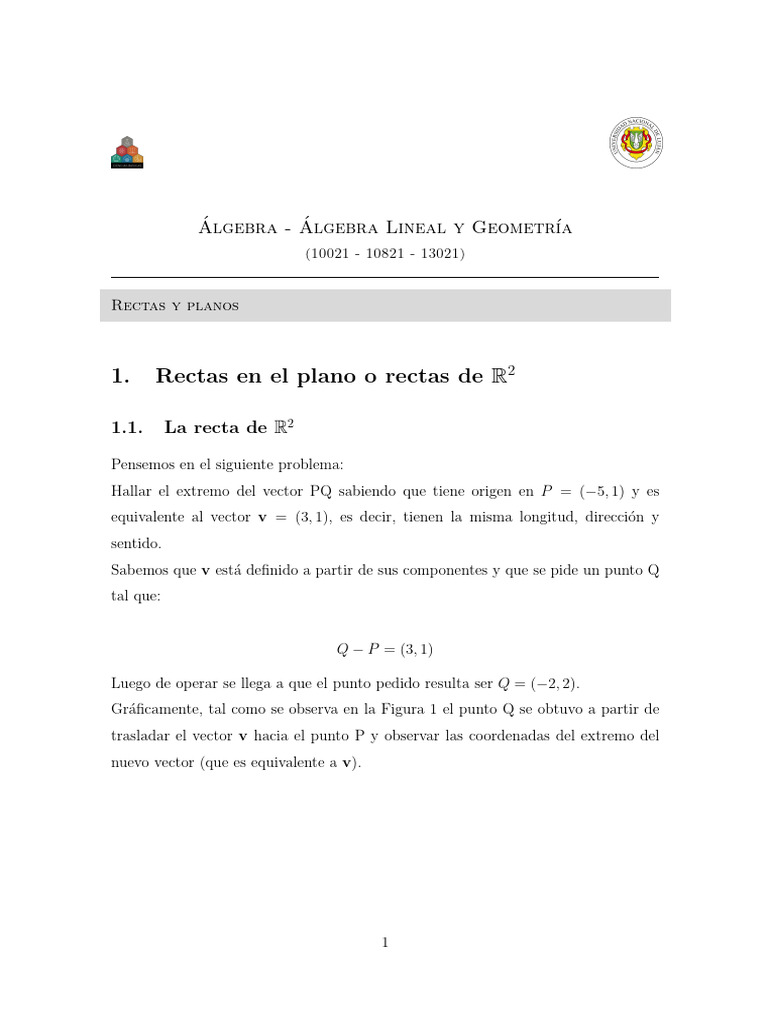 Unidad 5 Geometria Lineal 2024 1 | PDF | Vector Euclidiano | Línea ...