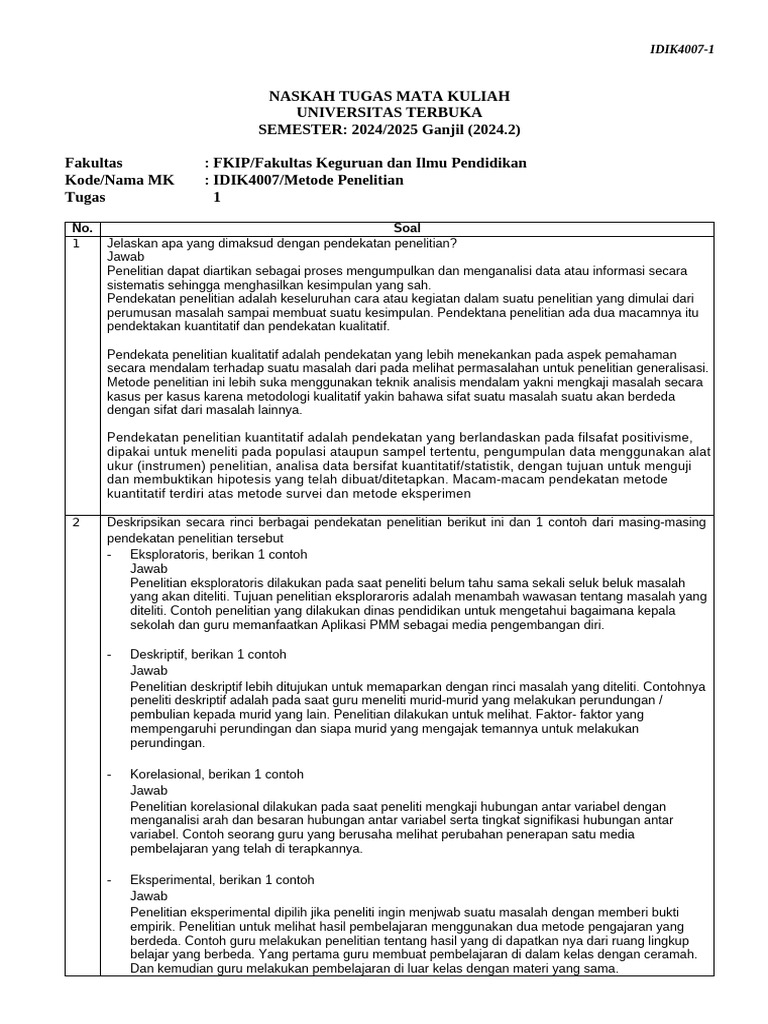 TT1 Metode Penelitian | PDF