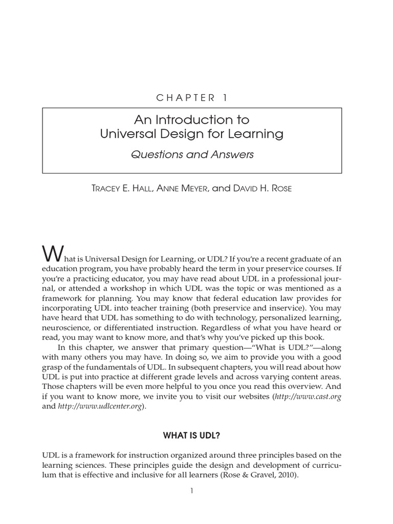 Press: An Introduction To Universal Design For Learning | PDF ...