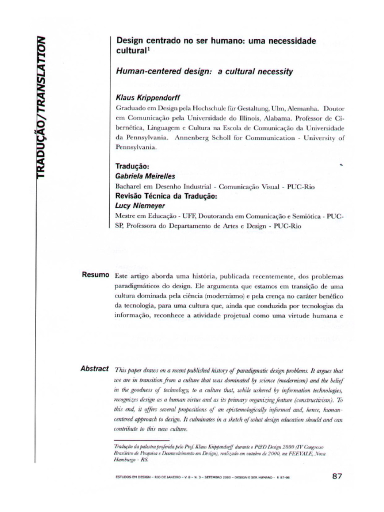 KRIPPENDORFF - Design Centrado No Ser Humano | PDF