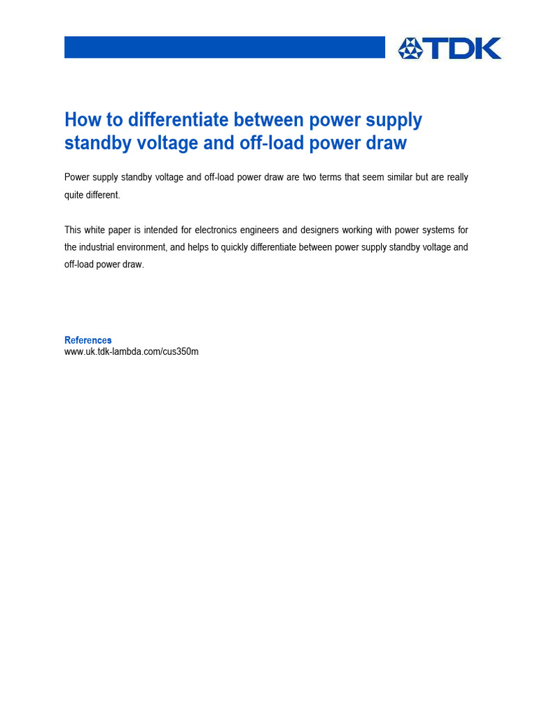 How To Differentiate Between Power Supply Standby Voltage and Offload ...