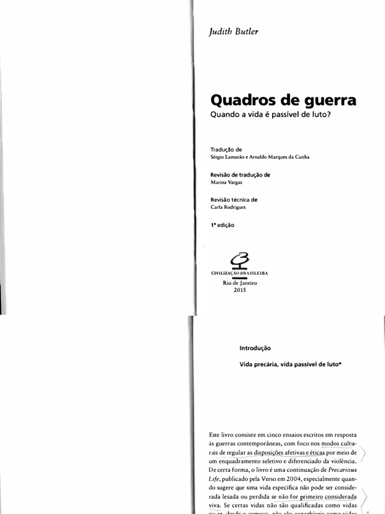 Quadros de Guerra e Vida Passível de Luto | PDF | Conhecimento | Vida