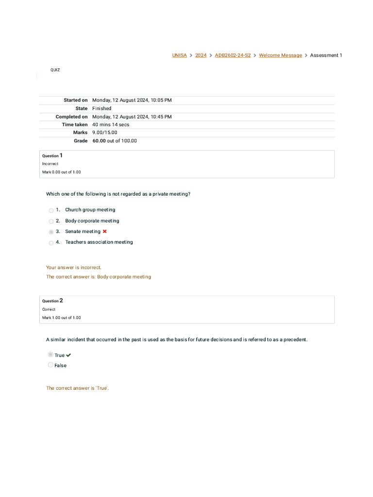 Assessment 1 - Attempt Review | PDF | Government