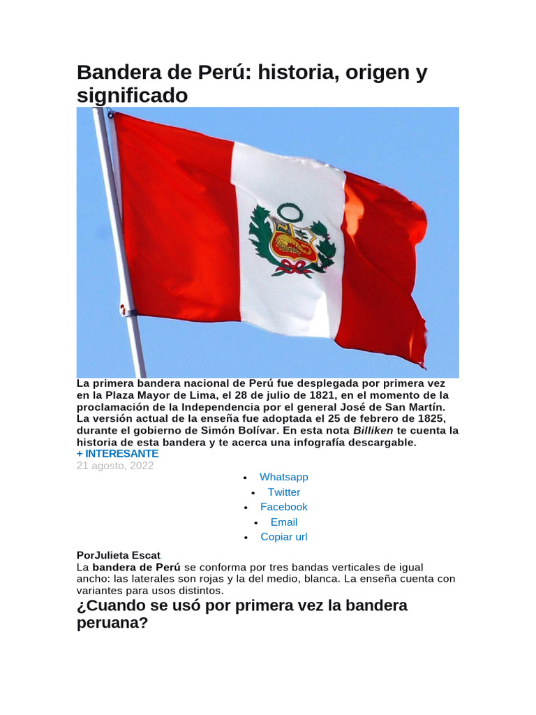 Bandera de Perú | PDF | Símbolos nacionales | Bandera
