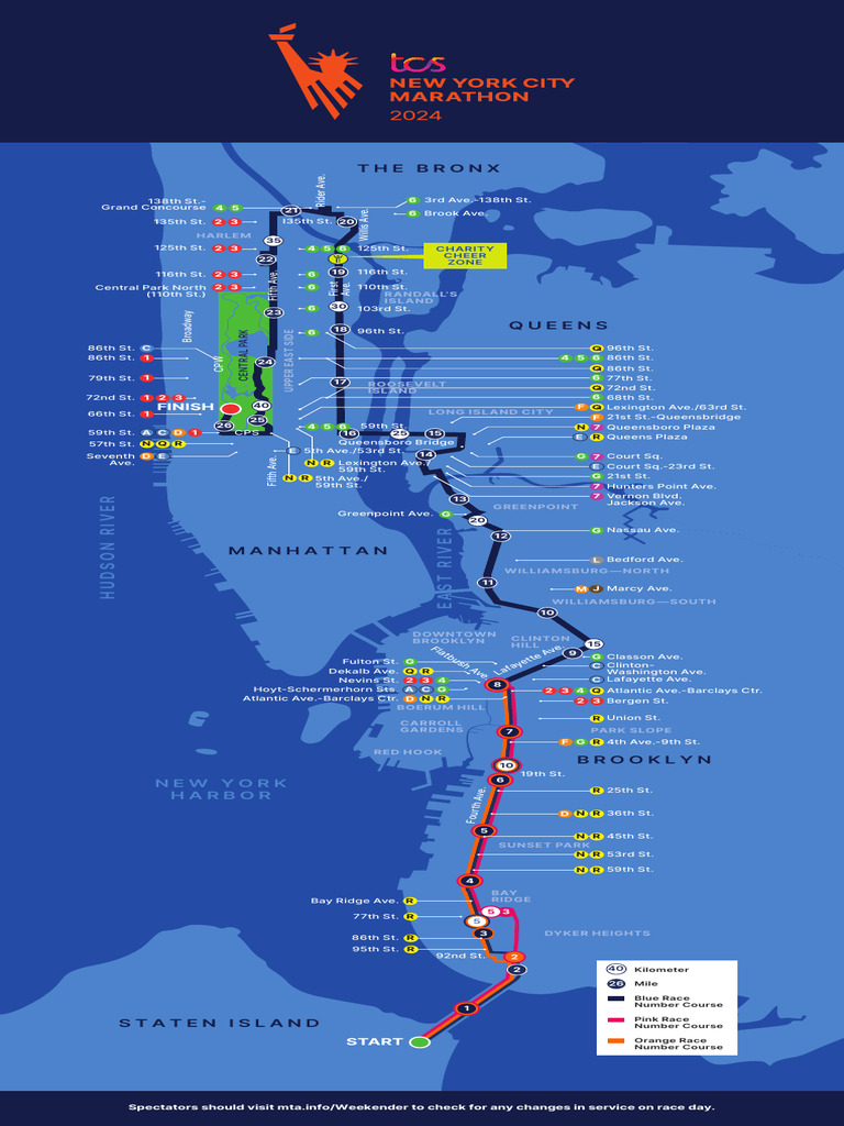 TCS New York City Marathon 2024 Course Map | PDF | New York City | New ...