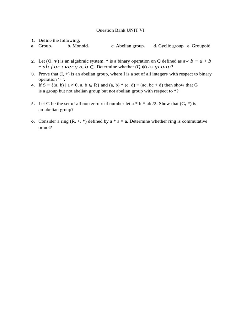 Question Bank UNIT VI | PDF | Teaching Methods & Materials