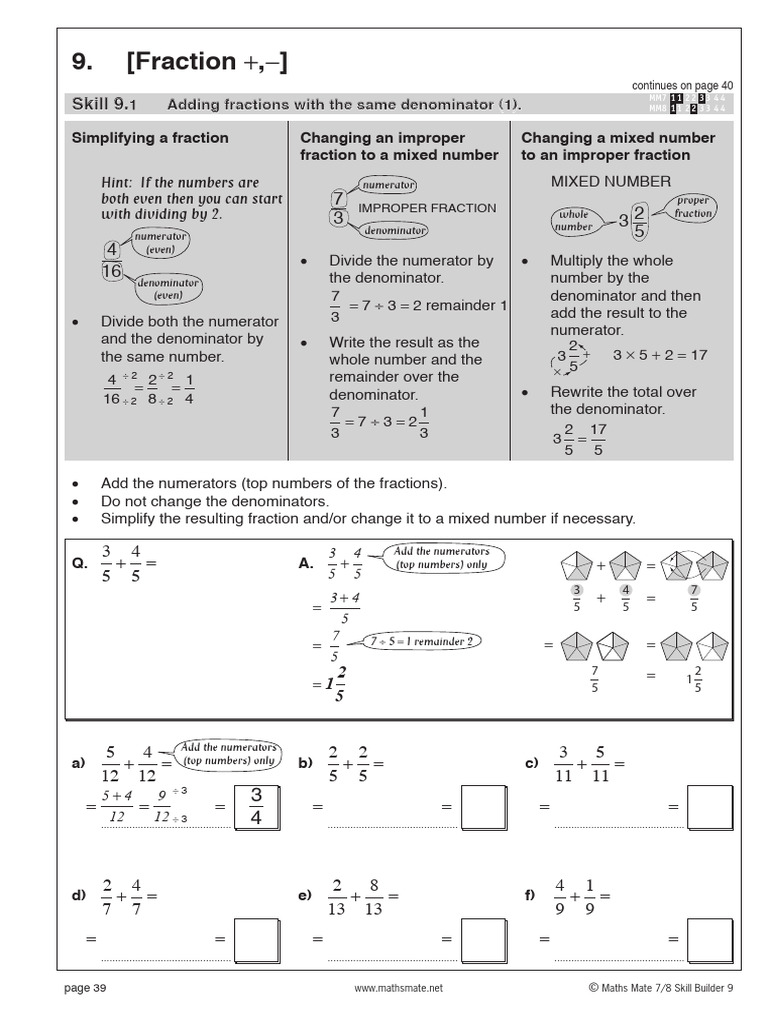 Adding and Subtracting Fractions Guide | PDF | Mathematical Concepts ...