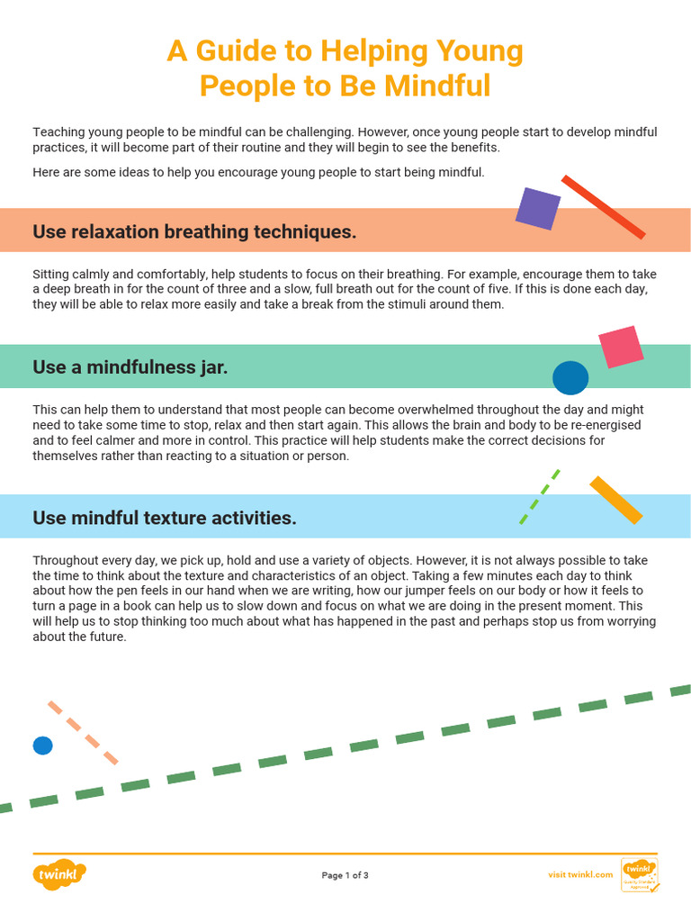 A Guide To Helping Young People To Be Mindful | PDF | Mindfulness ...