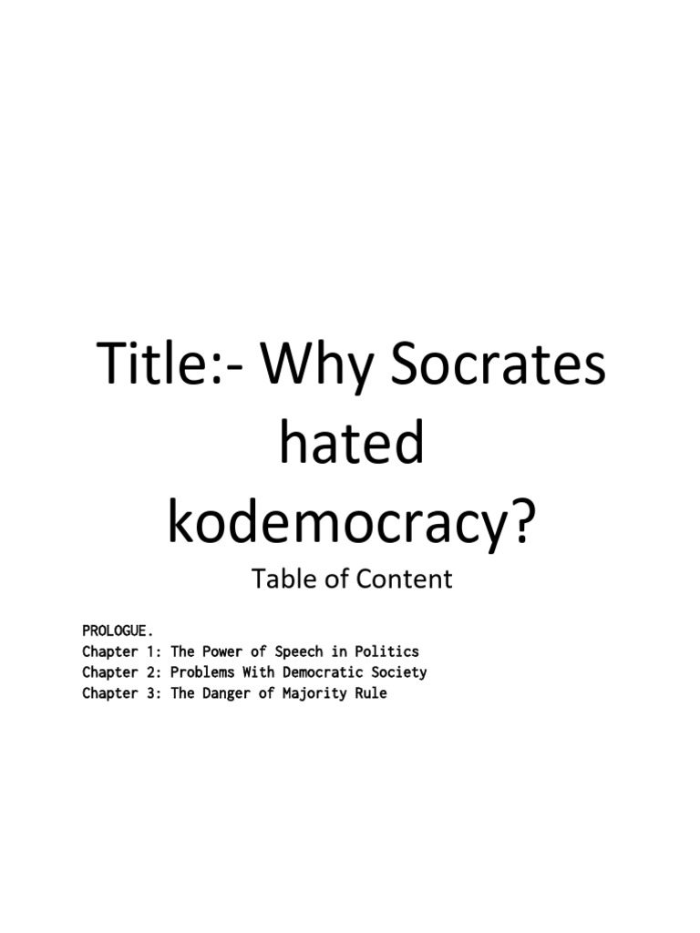 Why Socrates Hate Democracy by Joy | PDF | Social Science