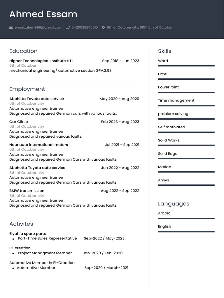 Resume Ahmed Essam | PDF