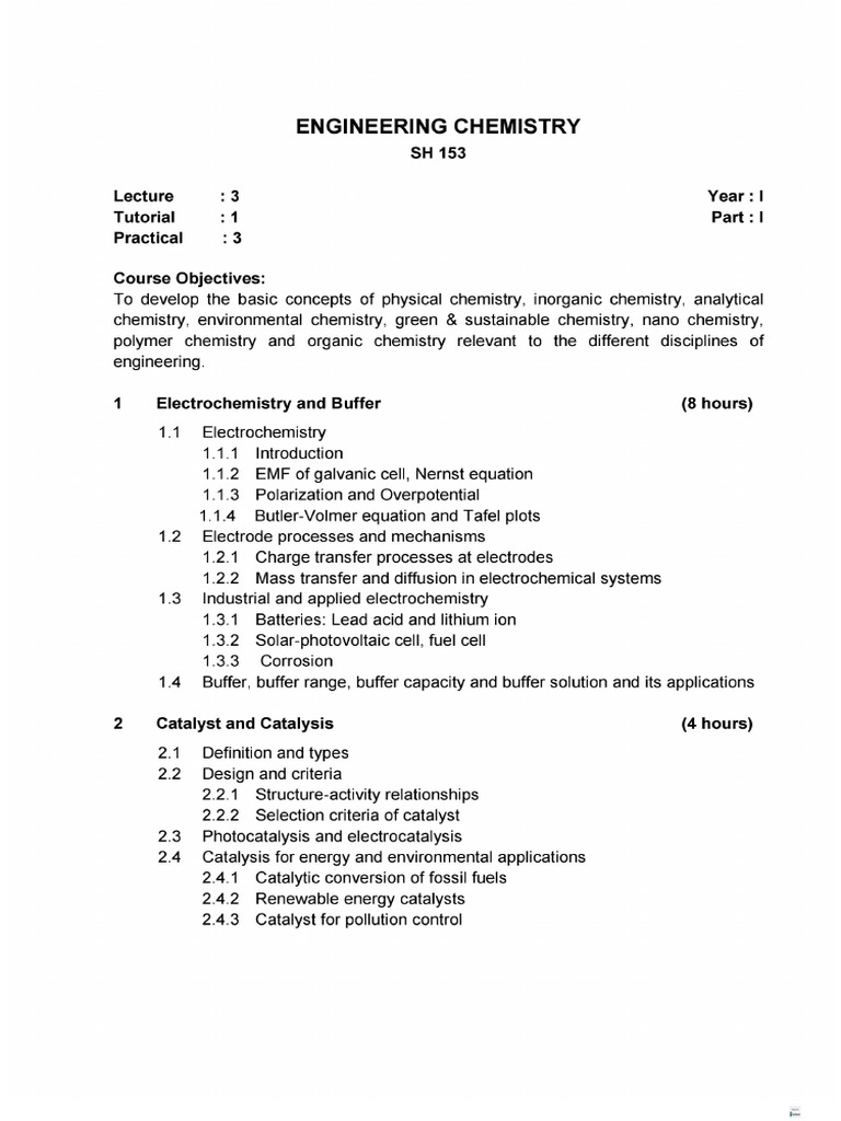 Engineering Chemistry | PDF