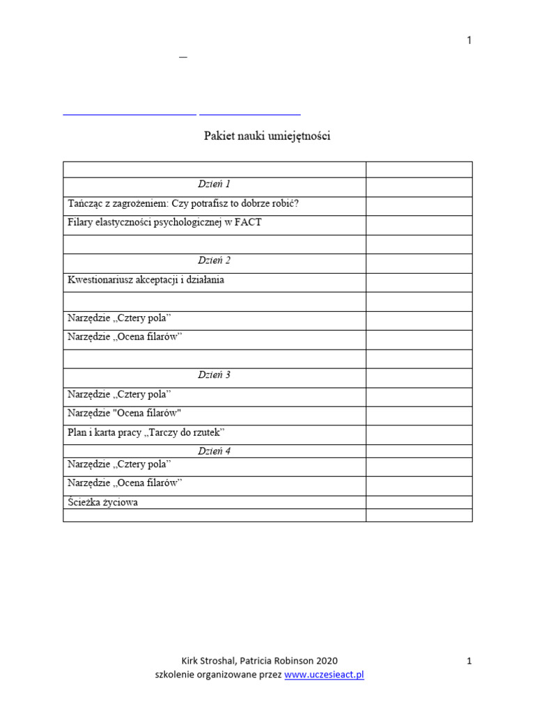 FACT SKILLS TRAINING Packet - PL | PDF