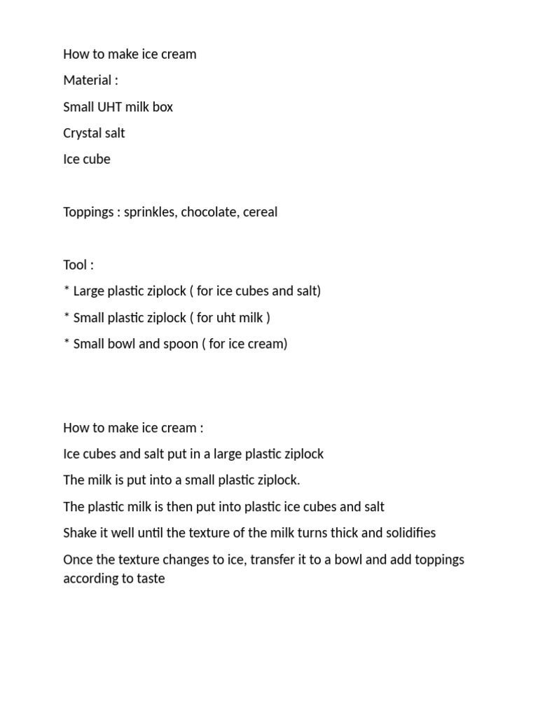 How To Make Ice Cream | PDF | Cooking, Food & Wine