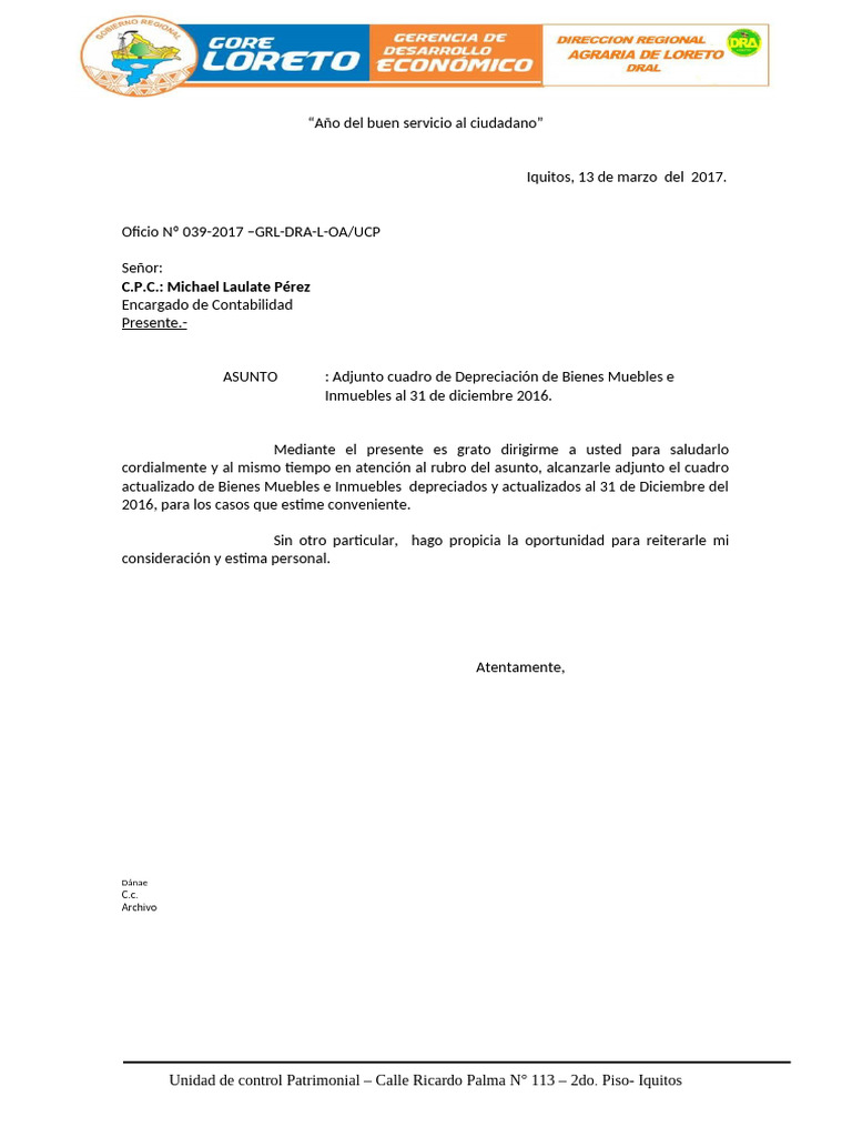 Oficio N° 039-2017 Cuadro Simi Depreciado y Actualizado | PDF | Viajes y turismo