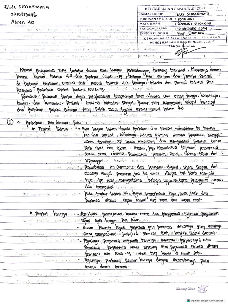 Elsi Simarmata - 2210813046 - UTS Sos E | PDF