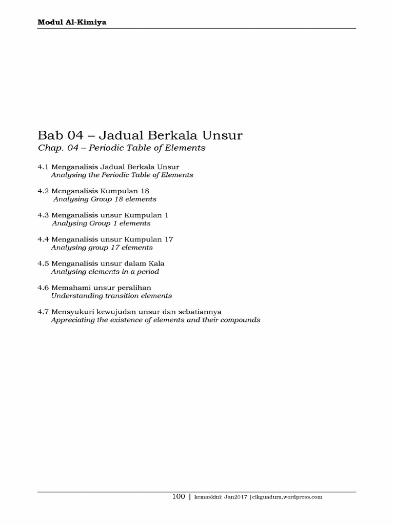 Jadual Berkala Unsur | PDF