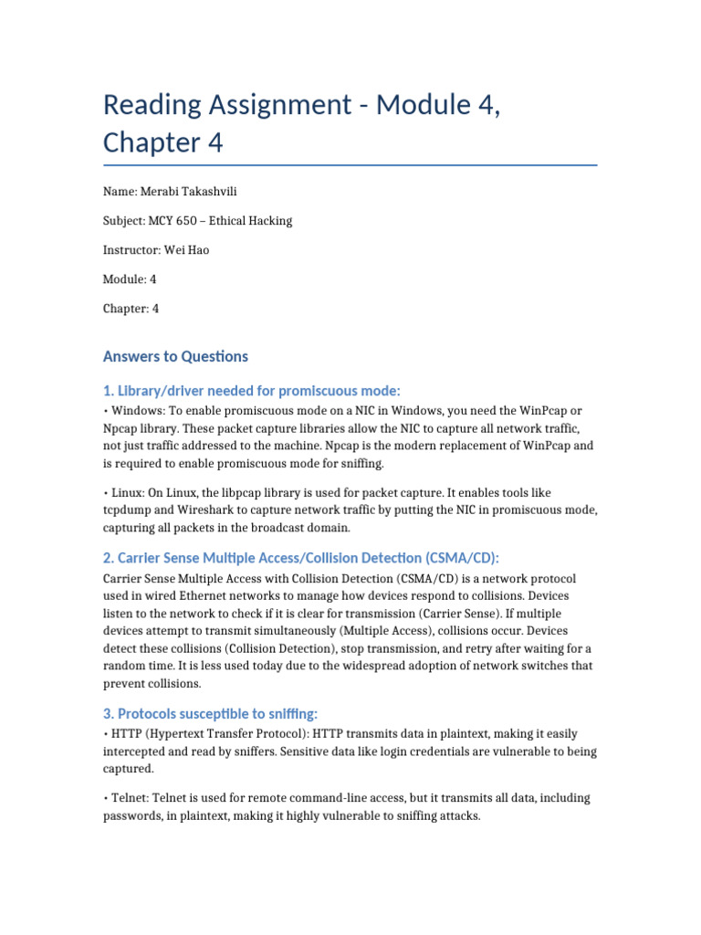Merabi Takashvili MC650 Chapter4 Detailed Assignment | PDF | Computer Network | File Transfer ...