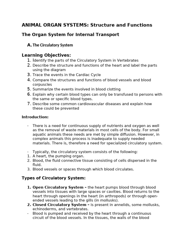 Internal Transport in Animal Systems | PDF | Lymphatic System | Immune ...