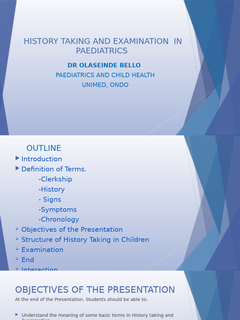 Pediatric History Taking and Examination | PDF | Medical Diagnosis | Anemia