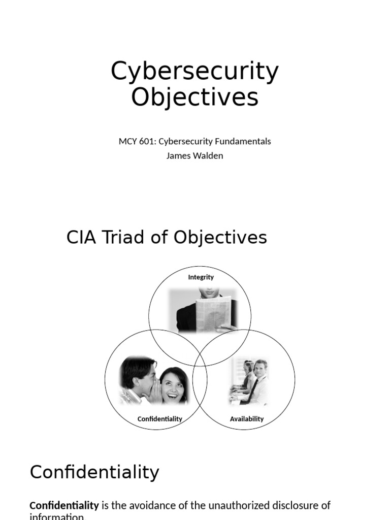Module1 Cybersecurity Objectives Finished 3 | PDF