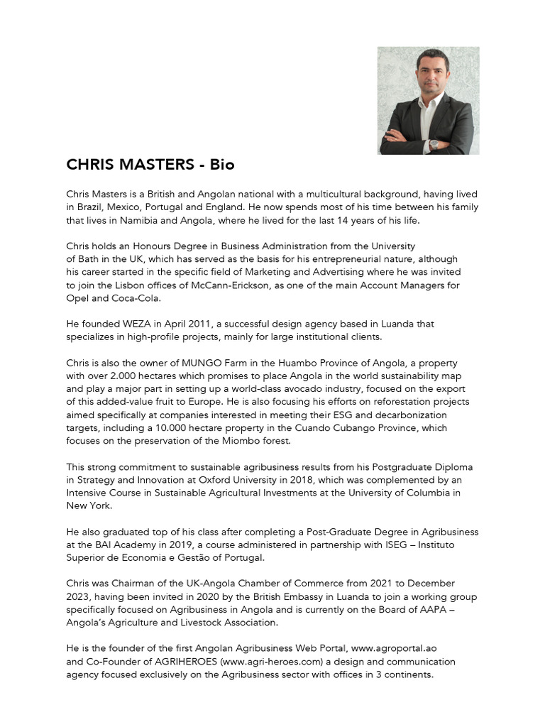 Chris Masters: Agribusiness Innovator | PDF