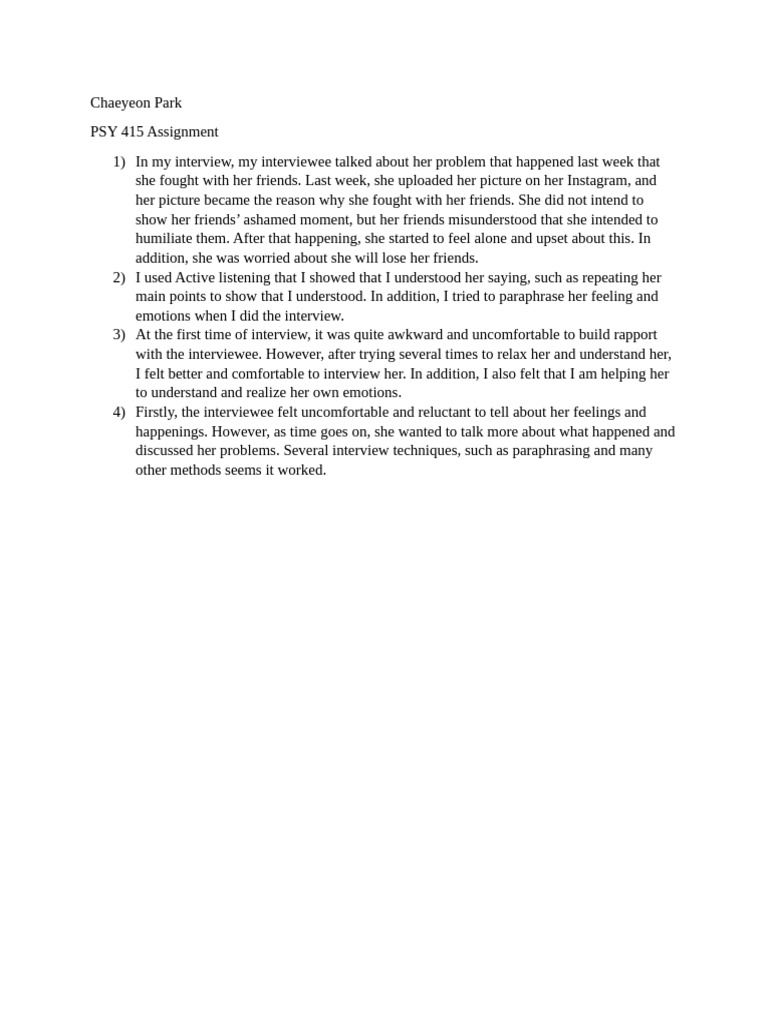 Psy 415 Assign | PDF