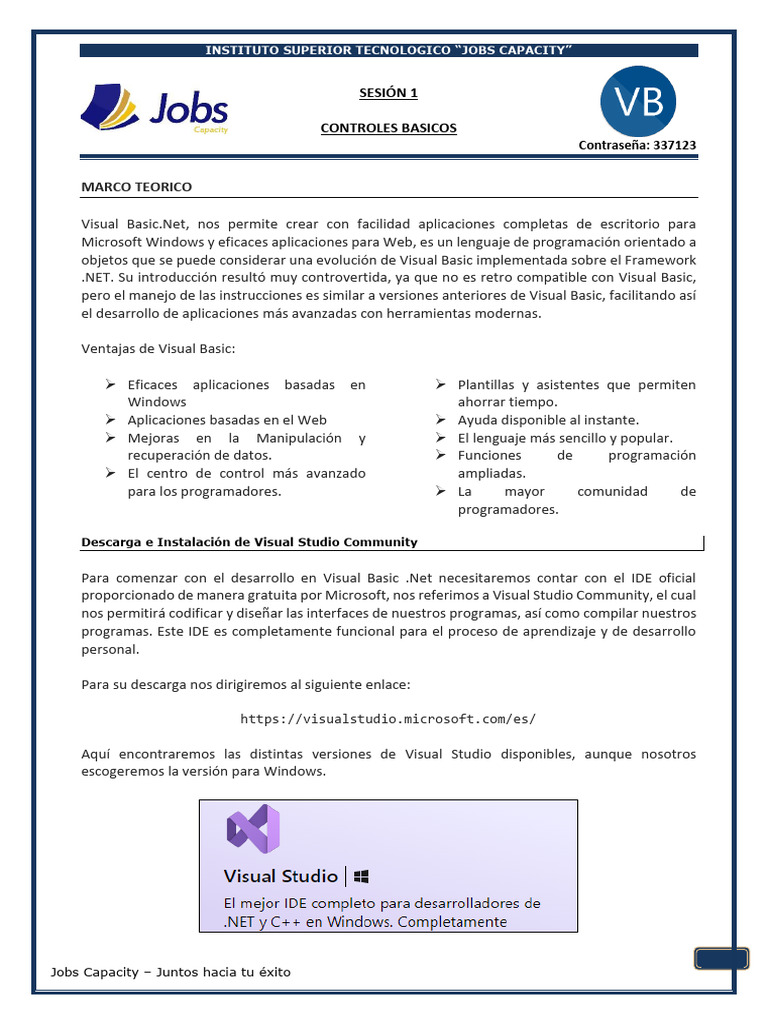 Sesion 01 - Controles Basicos | PDF | Básico | .NET Framework