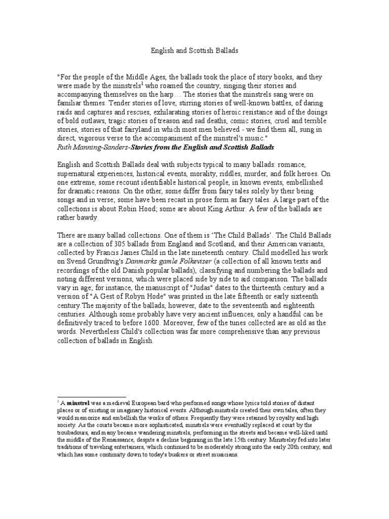 English and Scottish Ballads | PDF | Ballad | Traditions