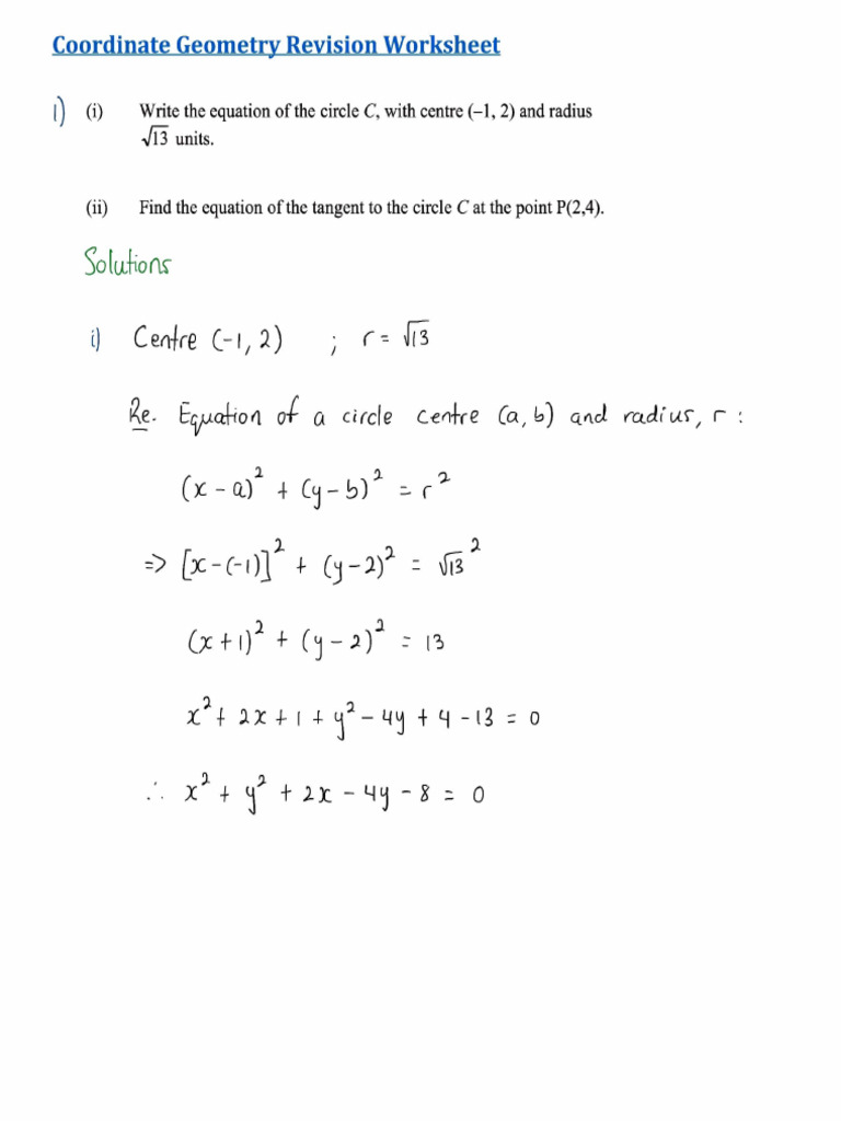 Coordinate Geometry Revision | PDF | Analytic Geometry | Geometry