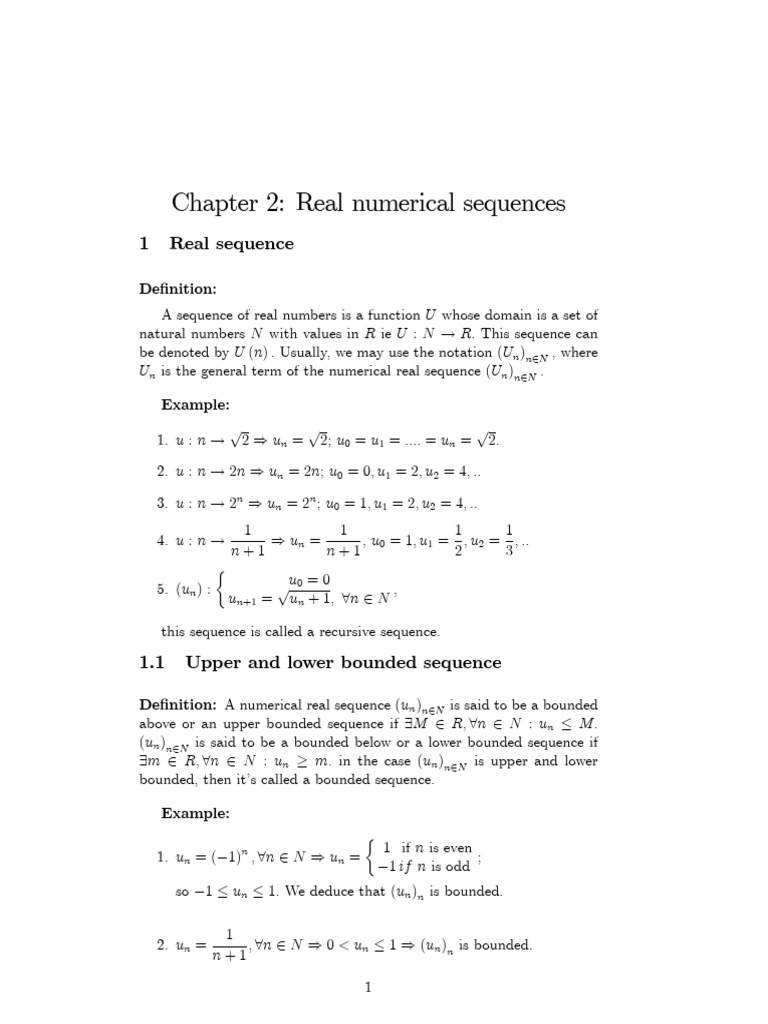 Real Sequences (1) | PDF | Sequence | Mathematical Proof