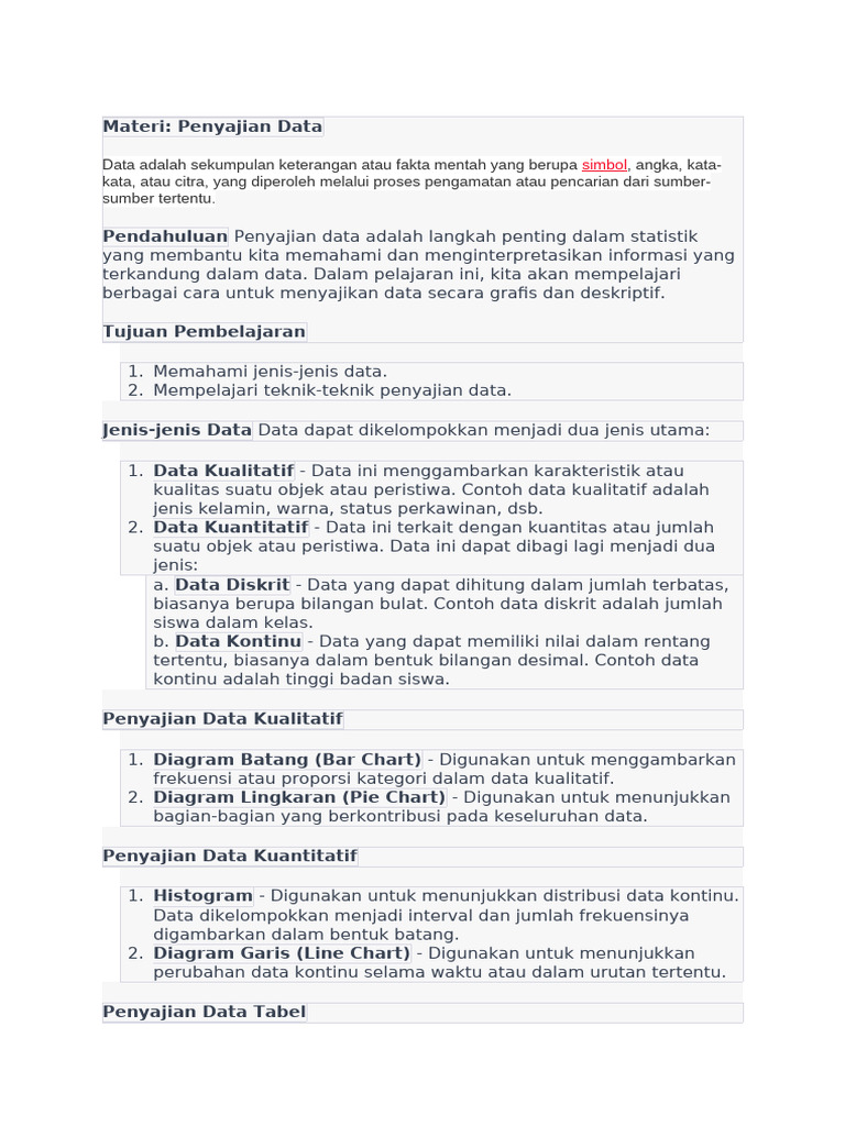 Penyajian Data | PDF