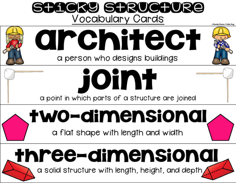 Iggy Peck Architect Sticky Structures Vocabulary | PDF