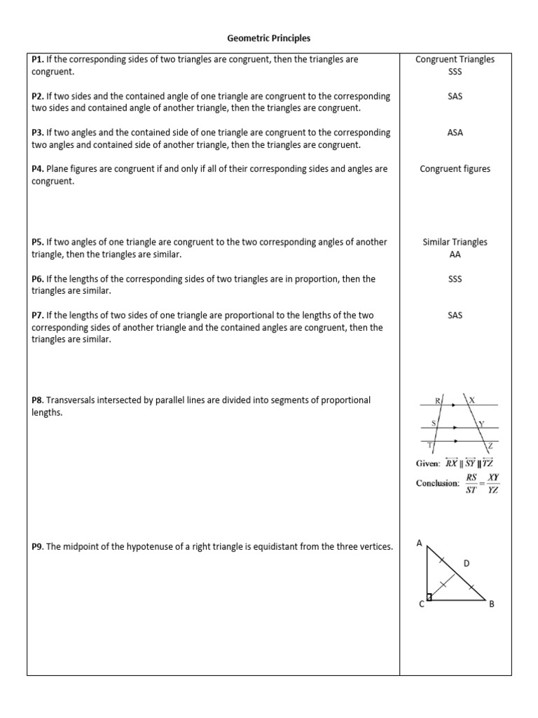 MTH-4173 - Geometric Principles | PDF | Triangle | Euclidean Plane Geometry