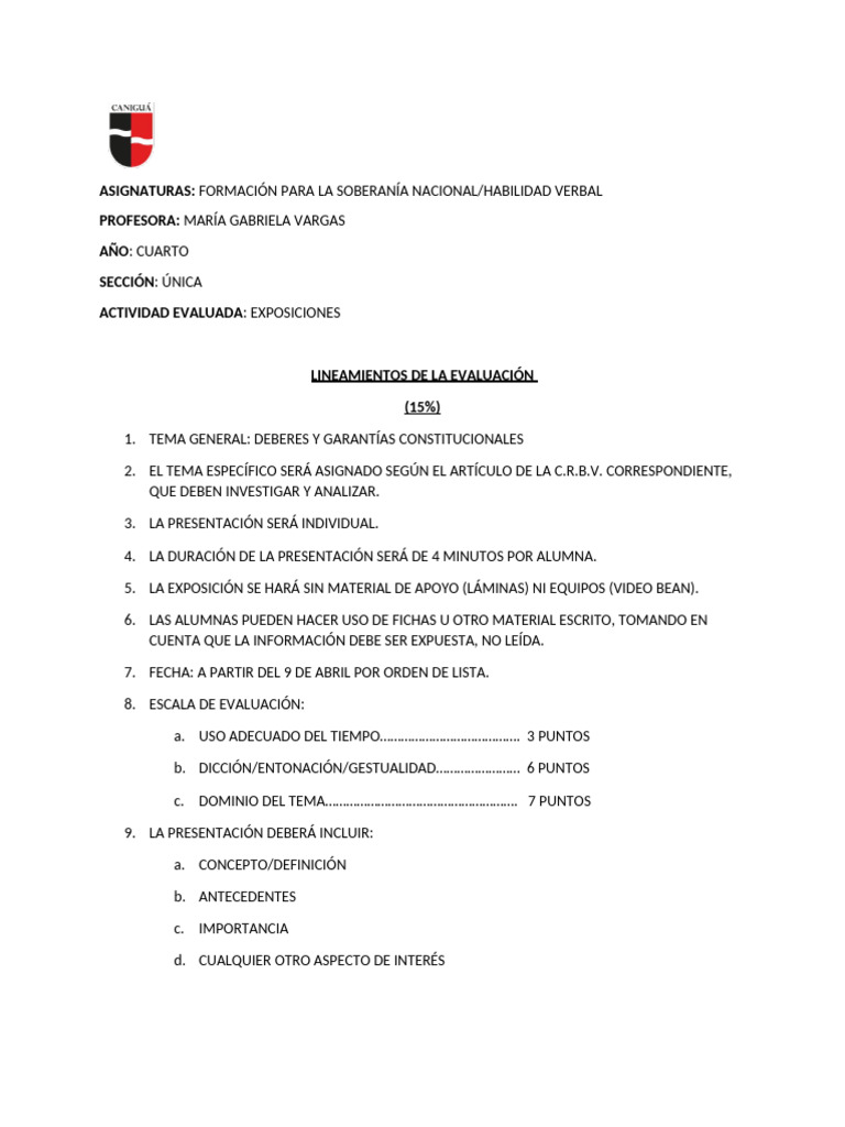 Pautas para Exposiciones | PDF