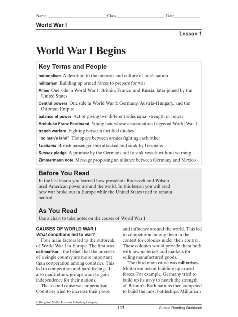 Causes and U.S. Response to WWI | PDF | World War I | Allies Of World War I