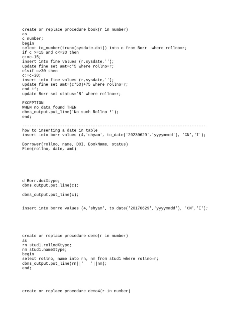 Library Procedure Assignment5 | PDF