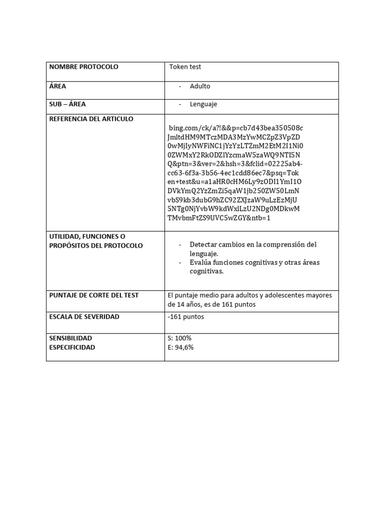 Tabla Token Test | PDF