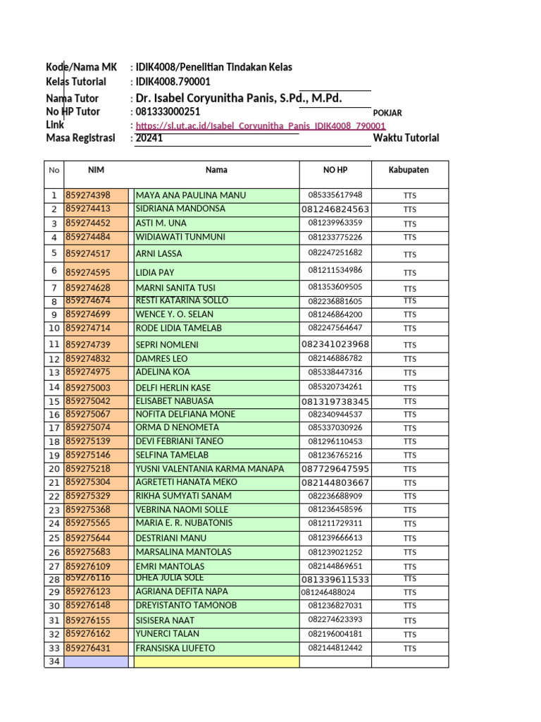 B. Jadwal PGSD SMTR 7 Kota Soe | PDF