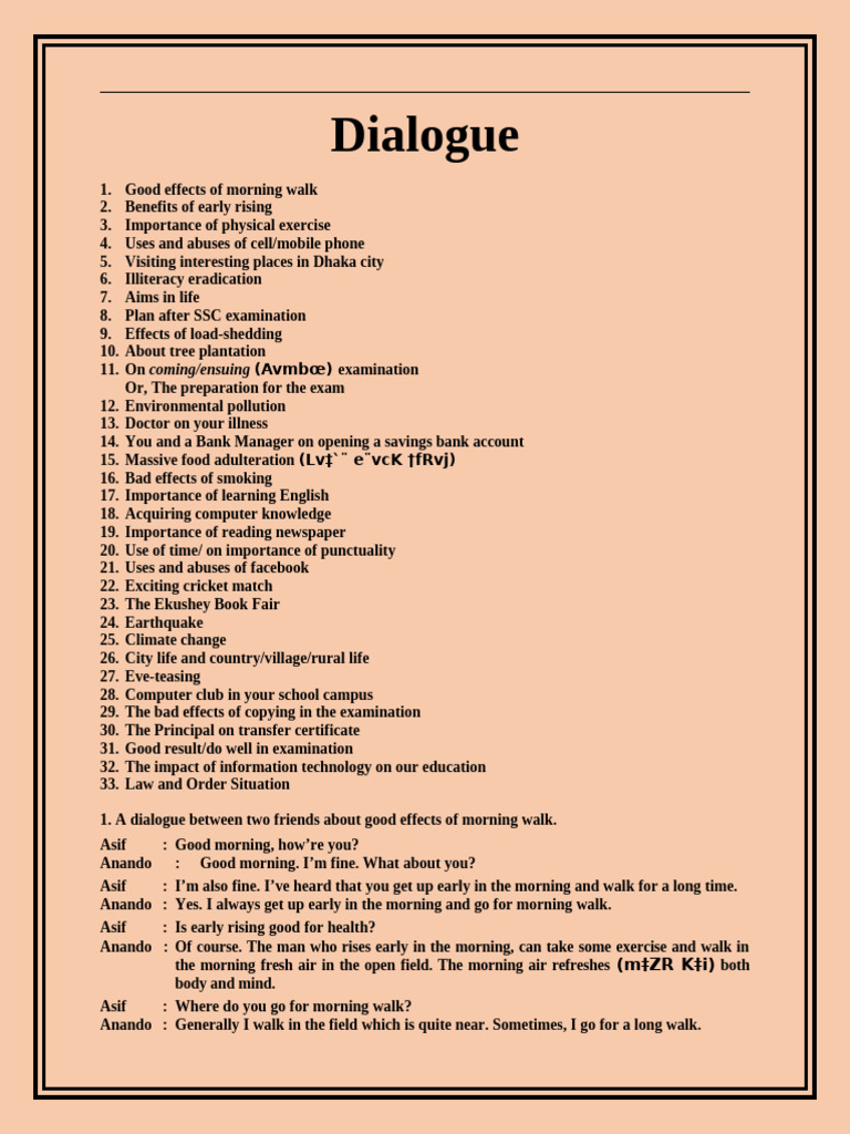 Dialogue-1 | PDF | Pollution | Smoking